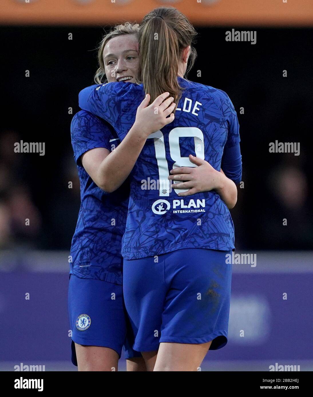Chelsea's Maren Mjelde and Erin Cuthbert celebrate at full time Stock ...