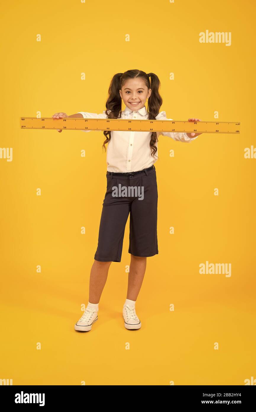 Studying is fun. School adorable student study geometry. Kid school ...