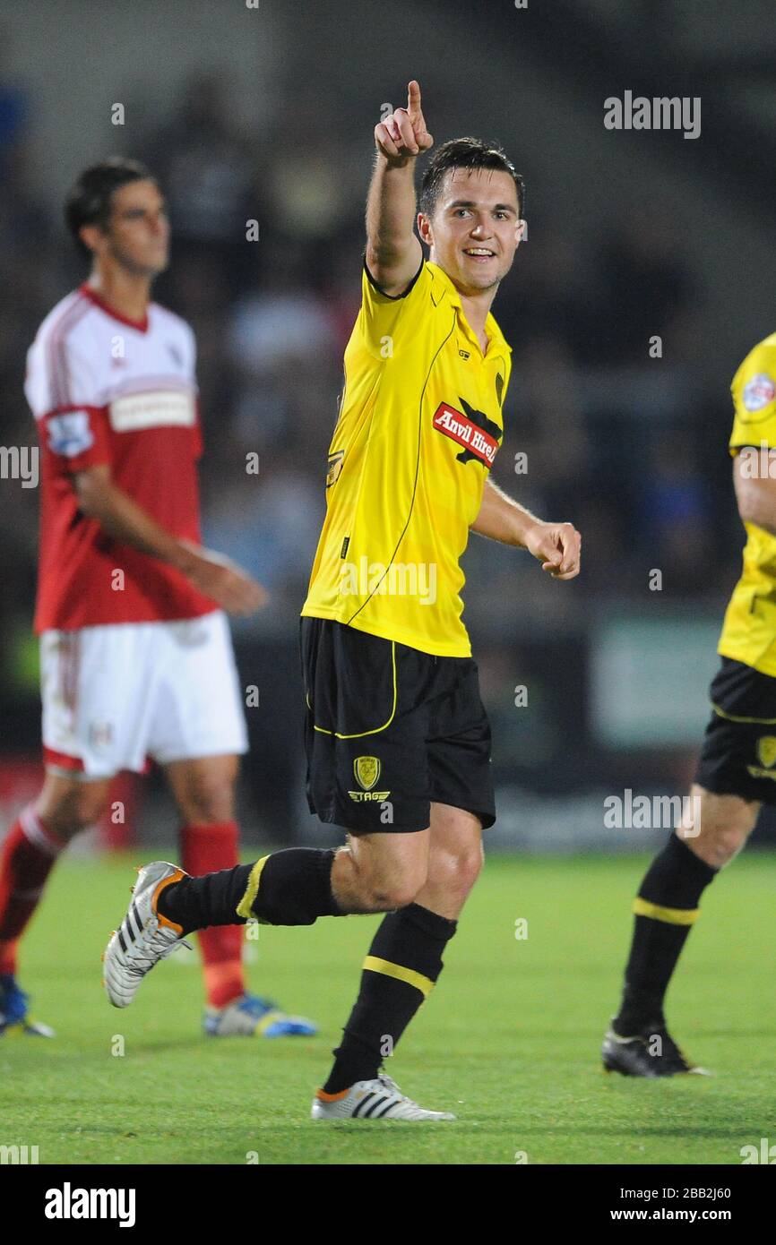 Burton albions jack dyer celebrates his goal hi-res stock photography ...