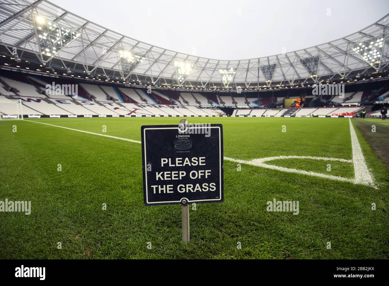 General view of signage pitchside before kick-off Stock Photo - Alamy