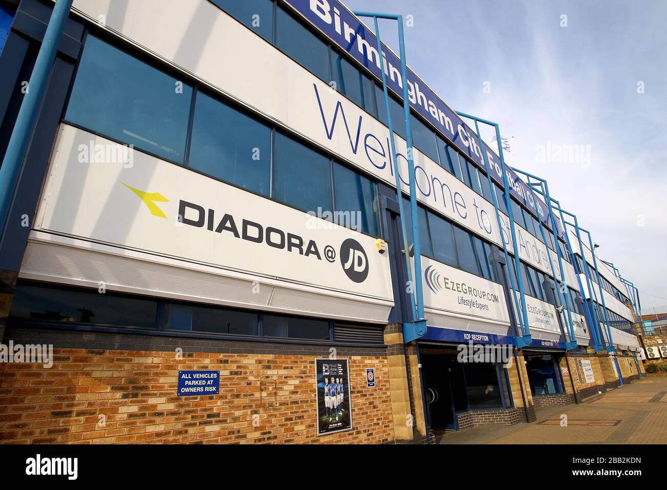 General view of the Kop stand at St. Andrew's Stock Photo - Alamy