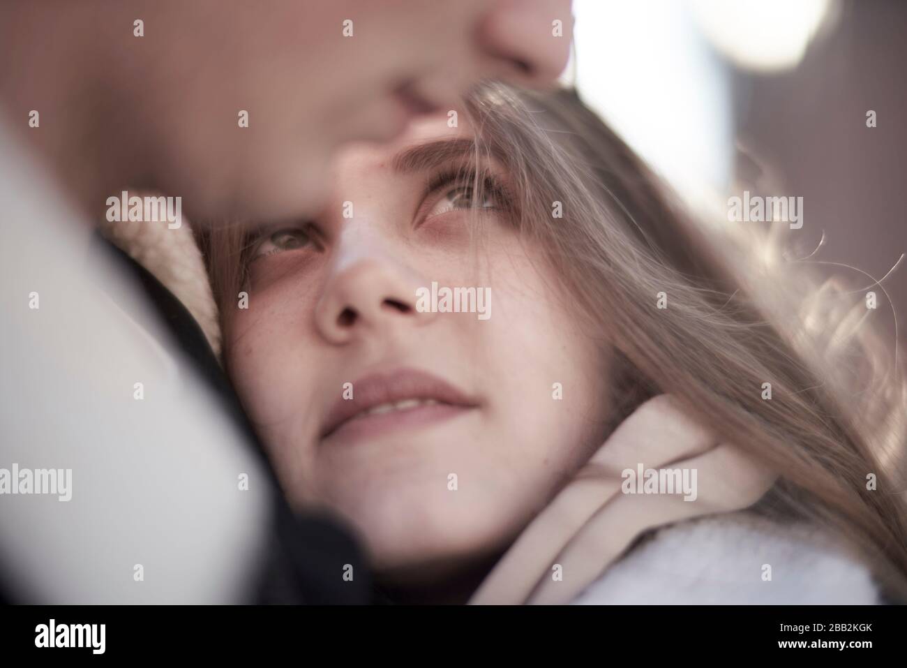 Woman clingy man hi-res stock photography and images - Alamy