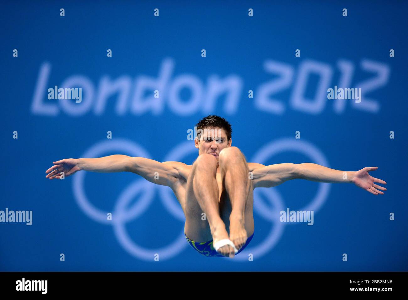 Ukraine's Illya Kvasha in action during the Men's 3m Springboard Semi ...