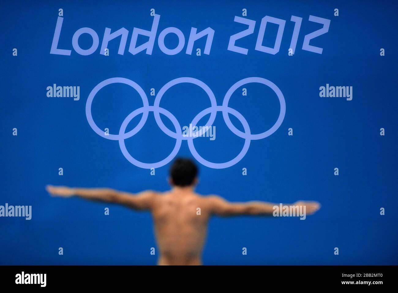 A diver prepares for his dive during the Men's 3m Springboard Semi ...