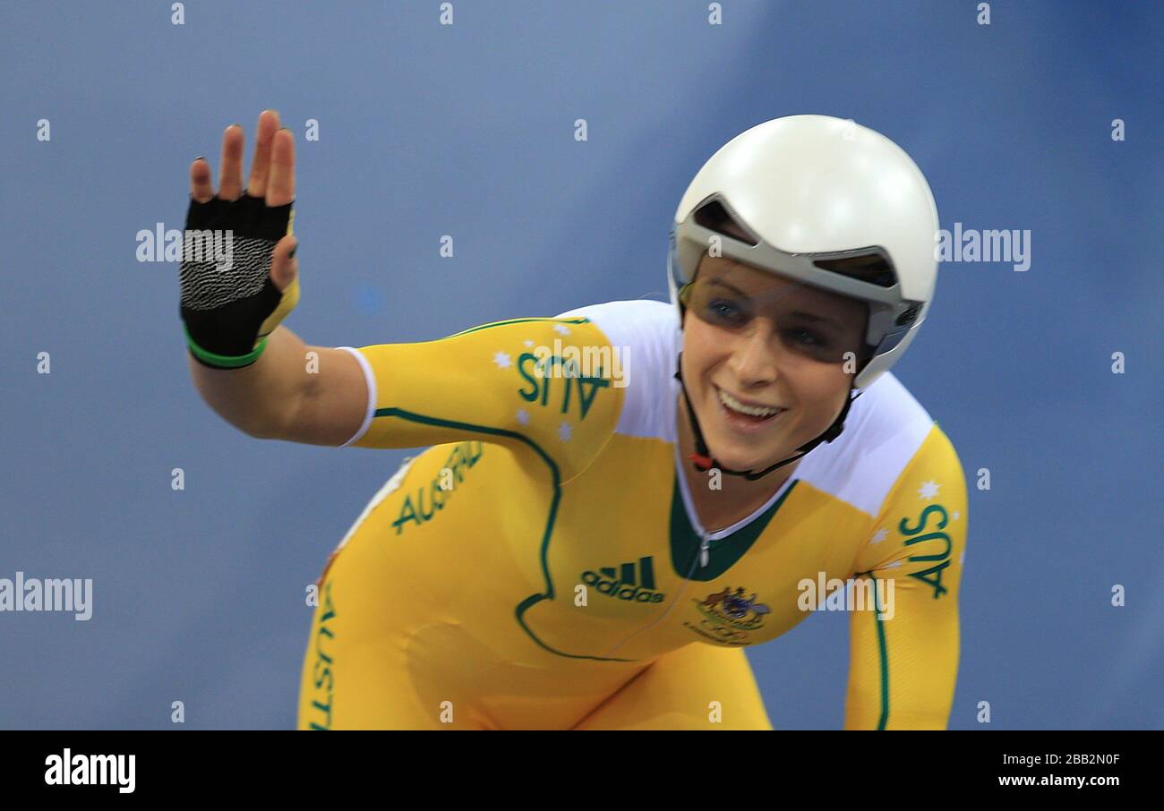 Australia's Annette Edmondson after finishing her Women's Omnium 500m ...