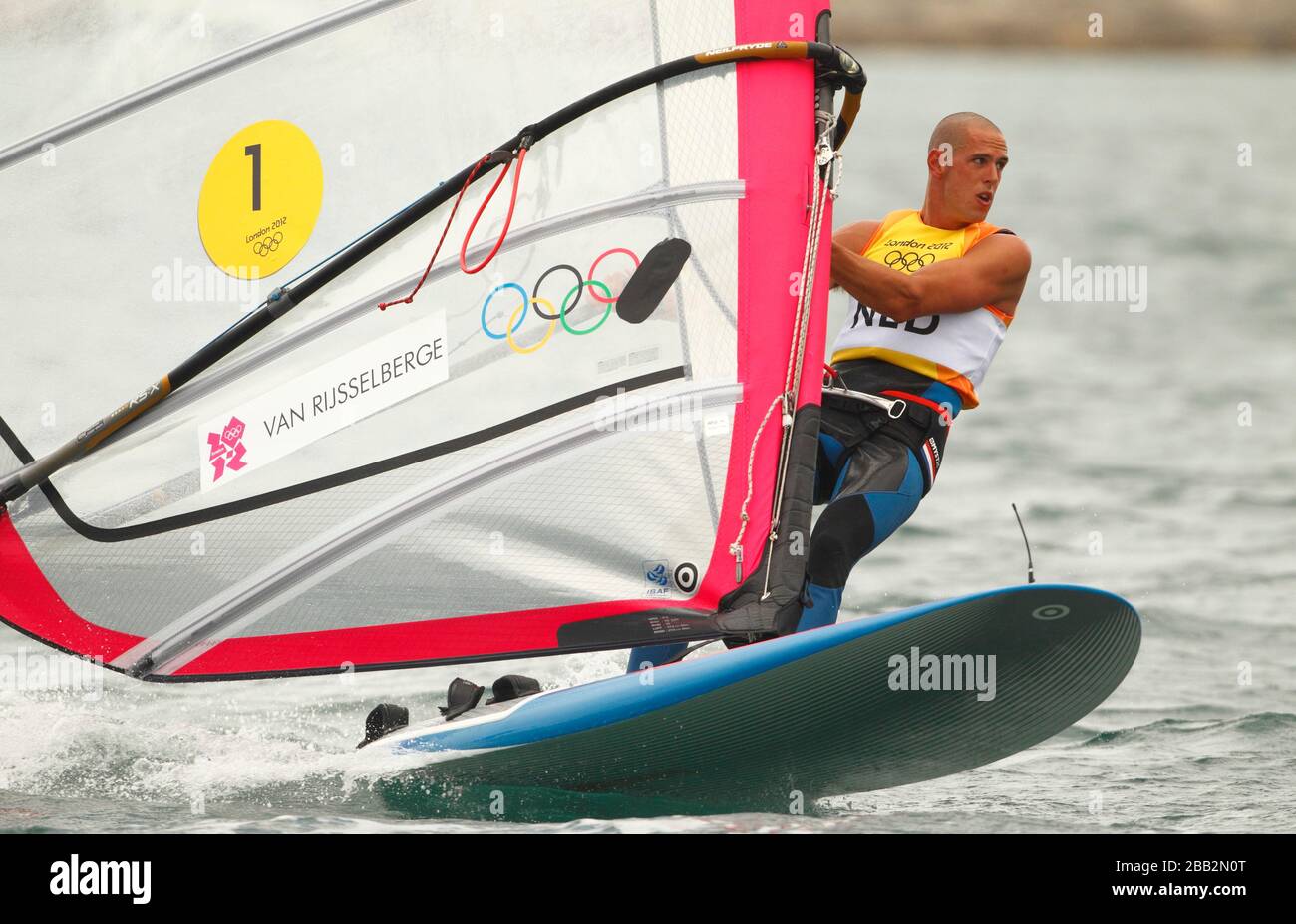 The Netherland's Dorian Van Rijsselberge during the Men's RS:X medal ...