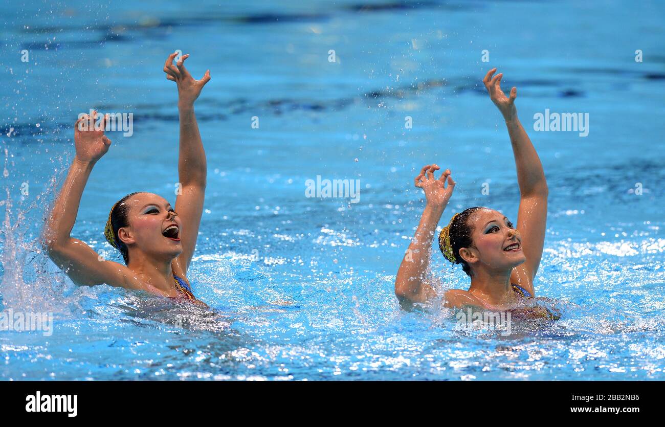 China's Huang Xuechen and Liu Ou in action during their routine in the ...