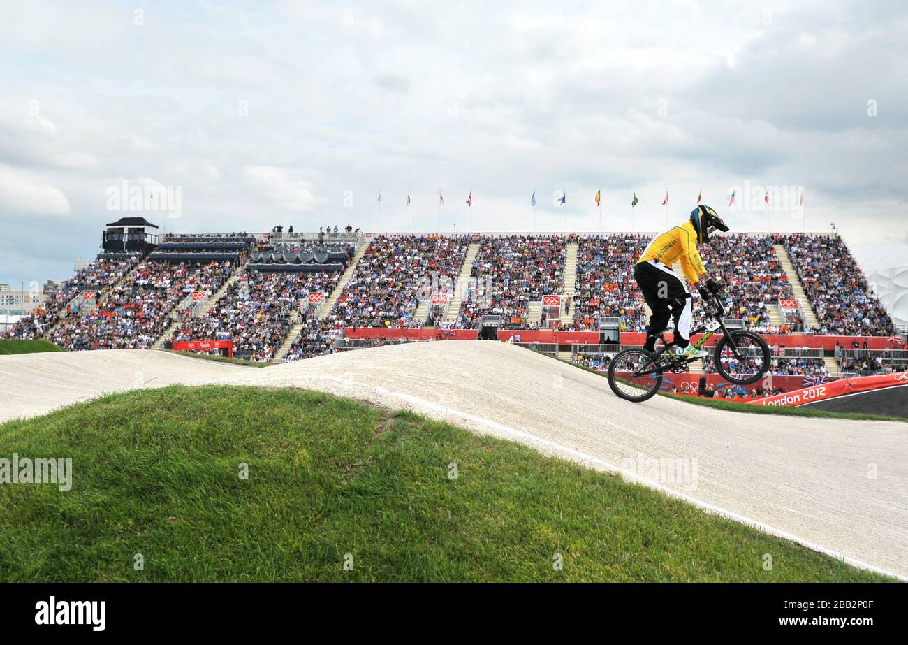 Australia's Khalen Young during the BMX seeding run at the BMX track in ...
