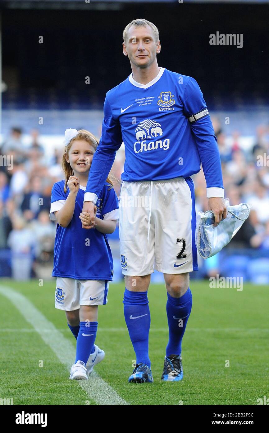 Everton's Tony Hibbert before his testimonial Stock Photo - Alamy