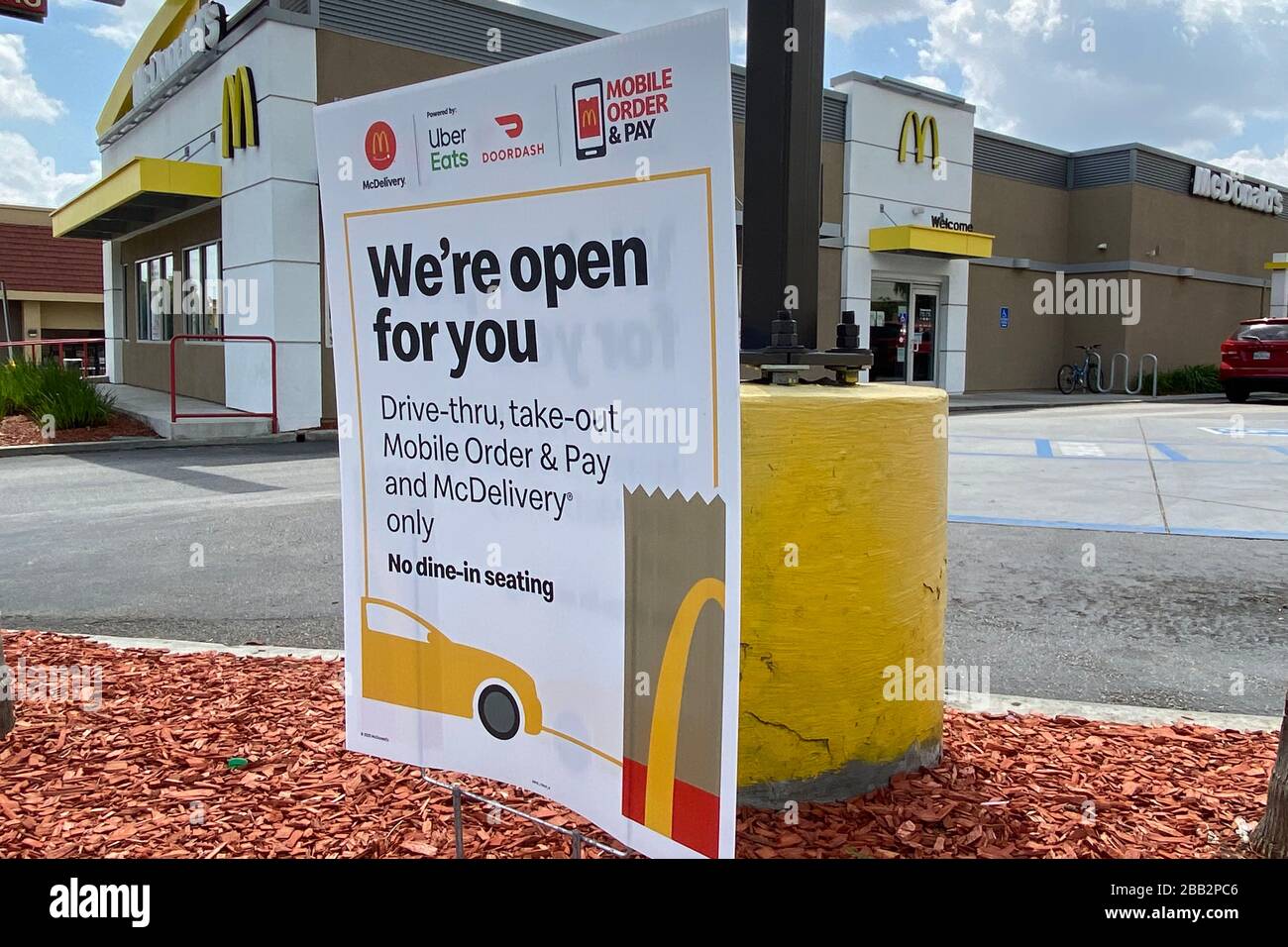 McDonald's restaurant is open for drive-thru, mobile order and ...