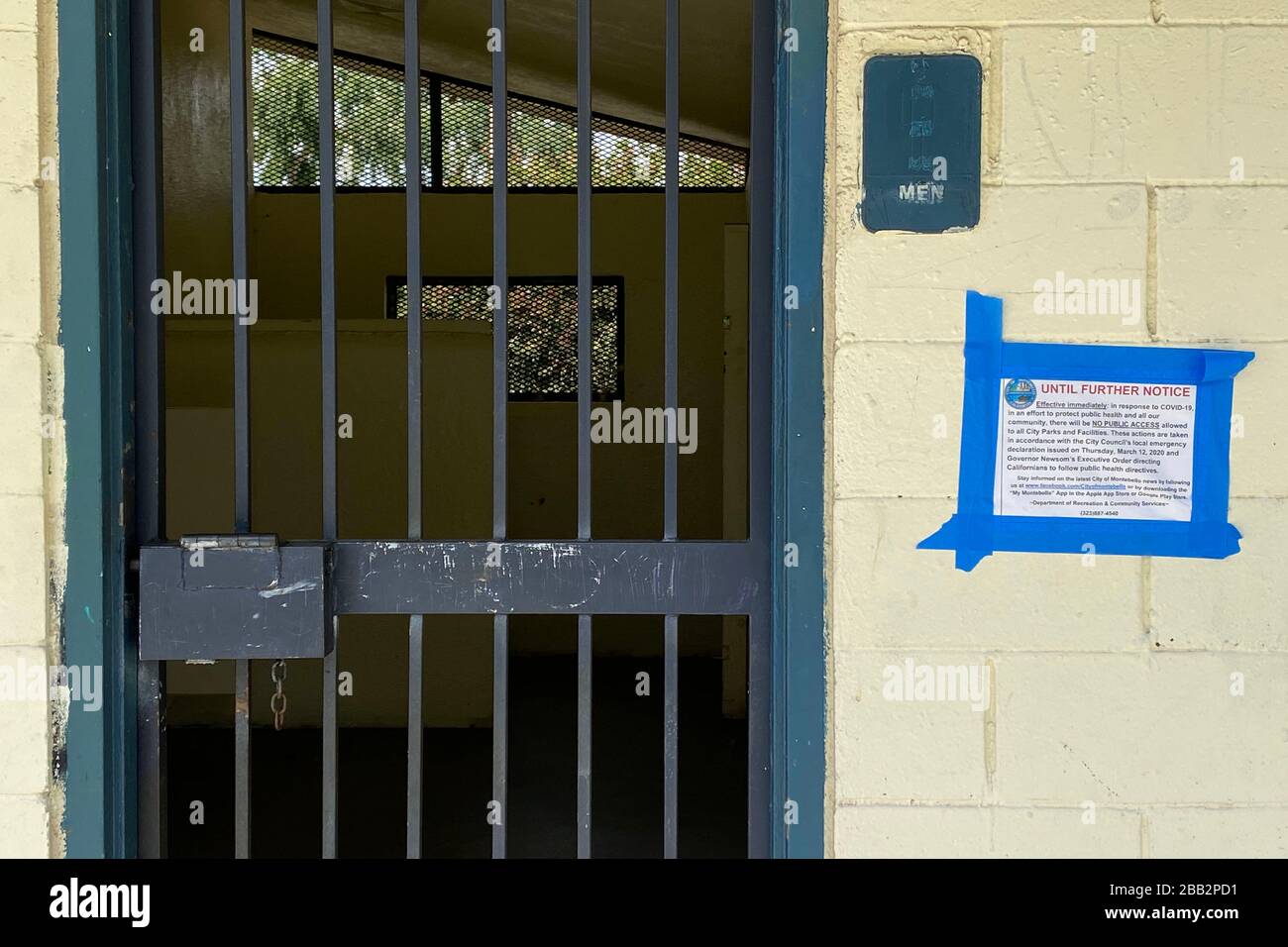 Closed men's restroom at Ashiya Park amid the global coronavirus ...