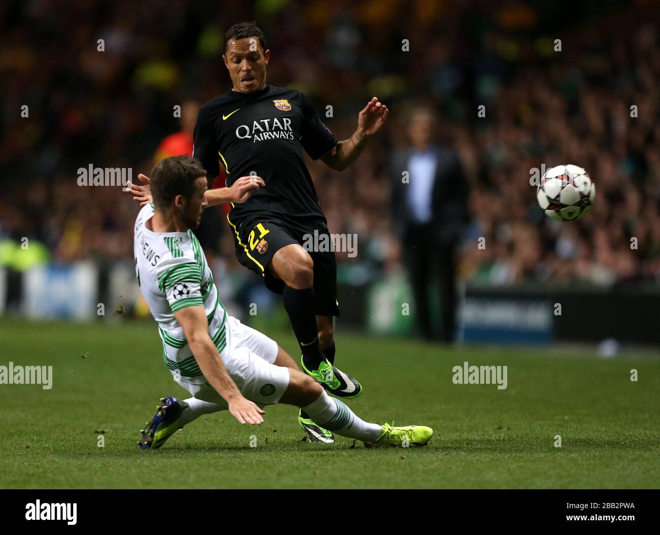 Celtic's Adam Matthews and Barcelona's Adriano Stock Photo - Alamy
