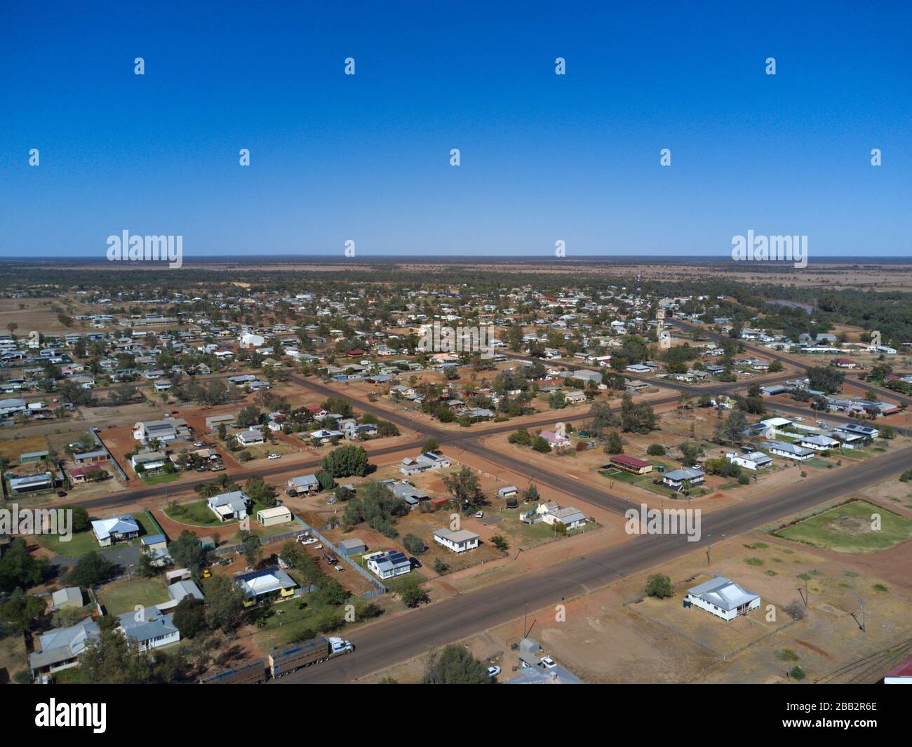Aerial of Cunnamulla Western Queensland Australia Stock Photo - Alamy