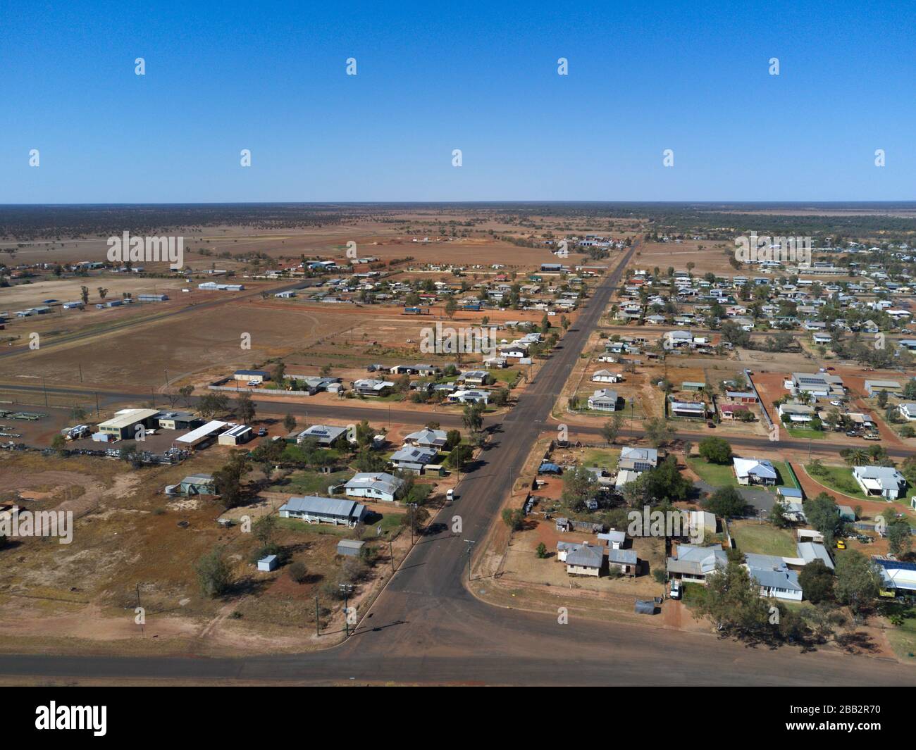 Aerial of Cunnamulla Western Queensland Australia Stock Photo - Alamy