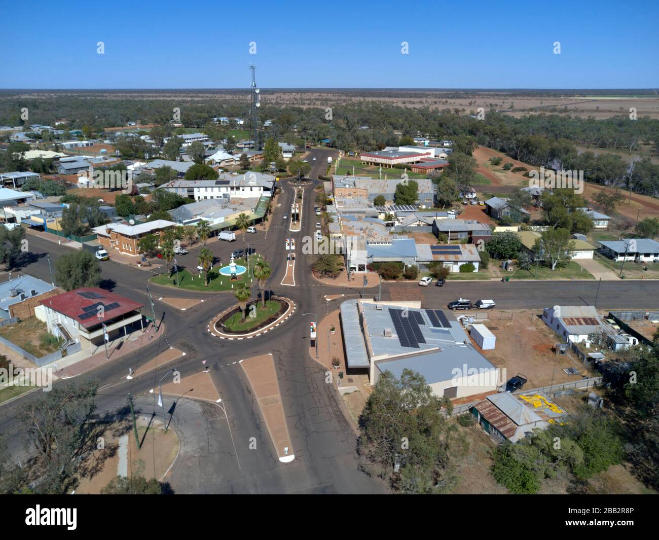 Aerial of the CBD Cunnamulla Western Queensland Australia Stock Photo ...
