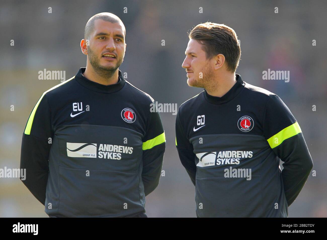 Charlton Athletic First Team kitman Gavin Deane chats with Physio Erol ...