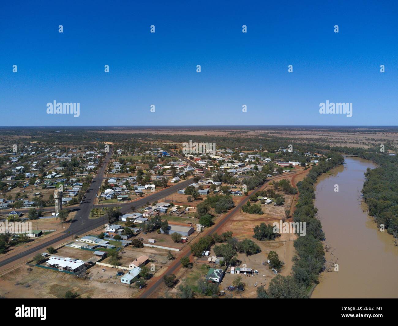Aerial of Cunnamulla Western Queensland Australia Stock Photo - Alamy