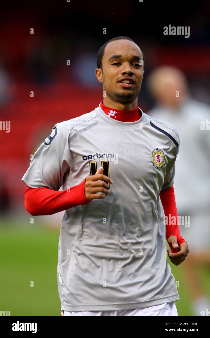 Byron Moore, Crewe Alexandra Stock Photo - Alamy