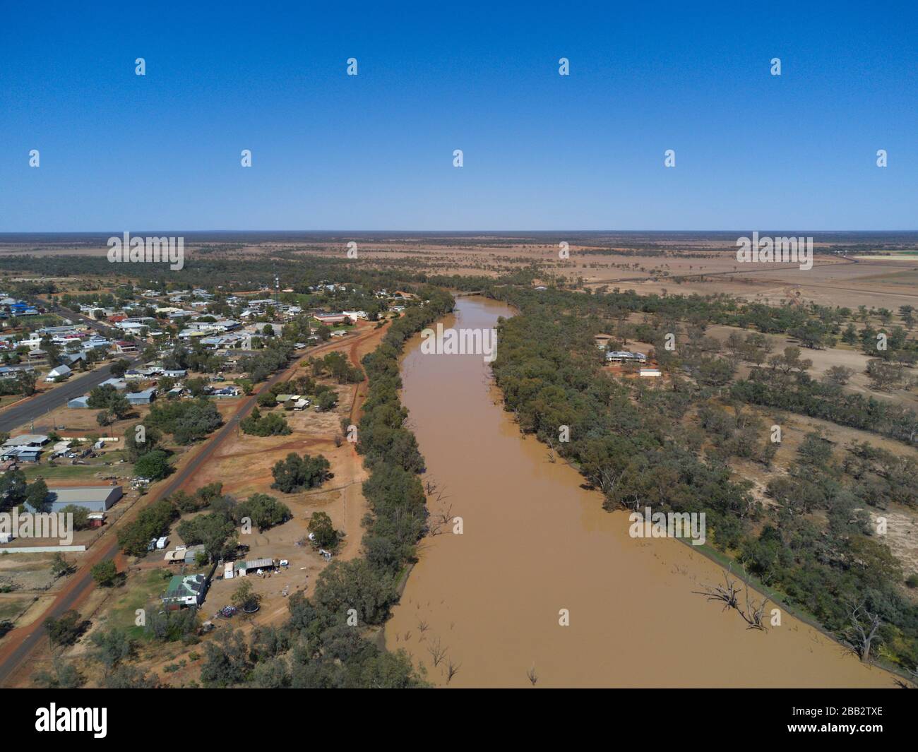 Aerial of Cunnamulla Western Queensland Australia Stock Photo - Alamy