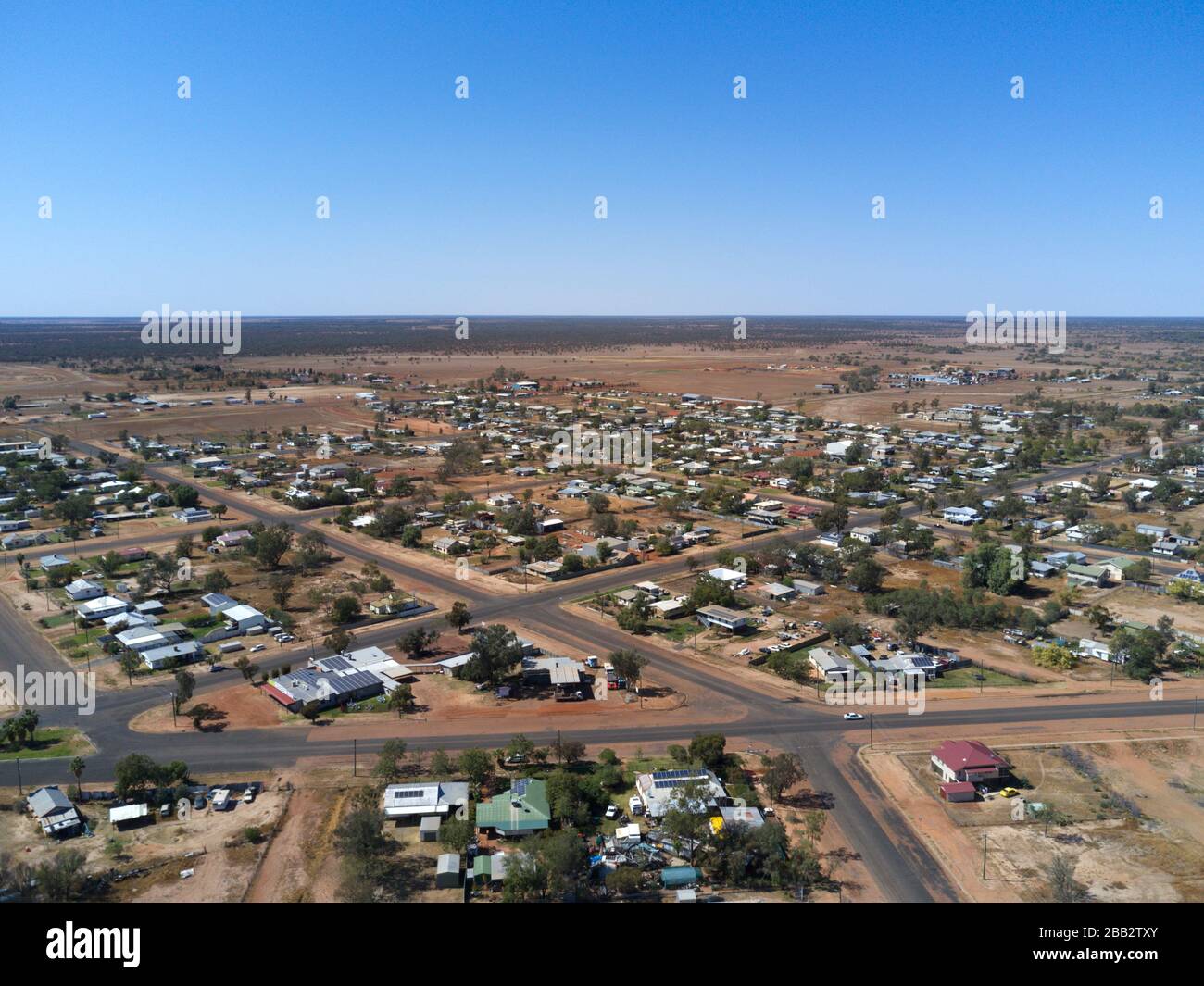 Aerial of Cunnamulla Western Queensland Australia Stock Photo - Alamy