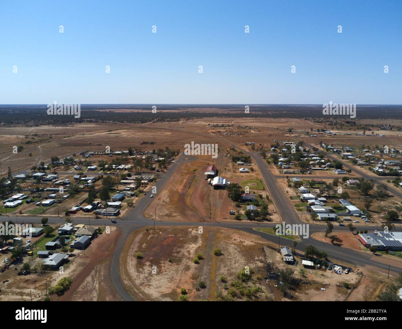 Aerial of Cunnamulla Western Queensland Australia Stock Photo - Alamy