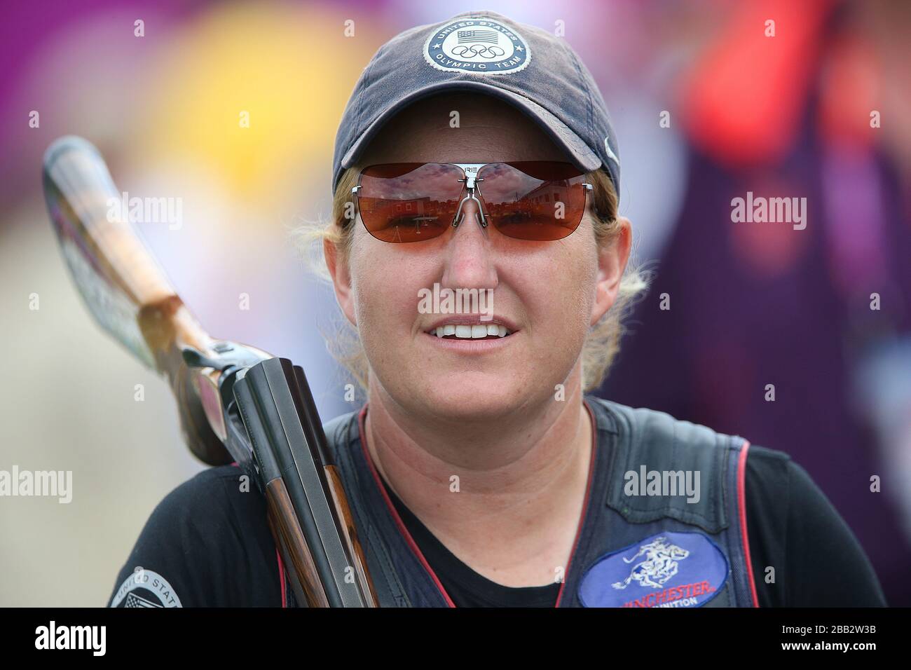 USA's Kimberly Rhode during the Women's Trap shooting qualification ...