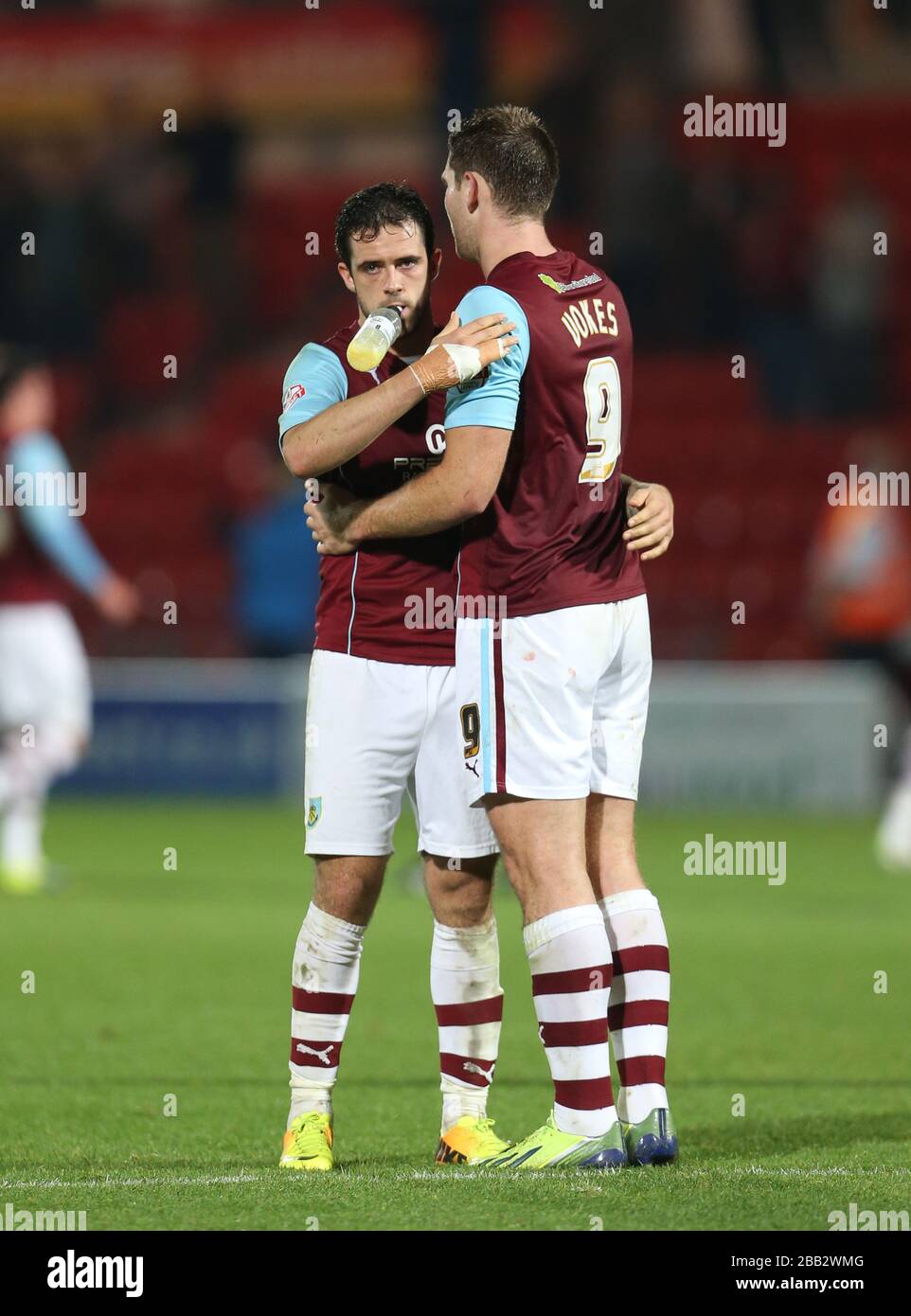 Burnleys danny ings left and sam vokes after the game hi-res stock ...