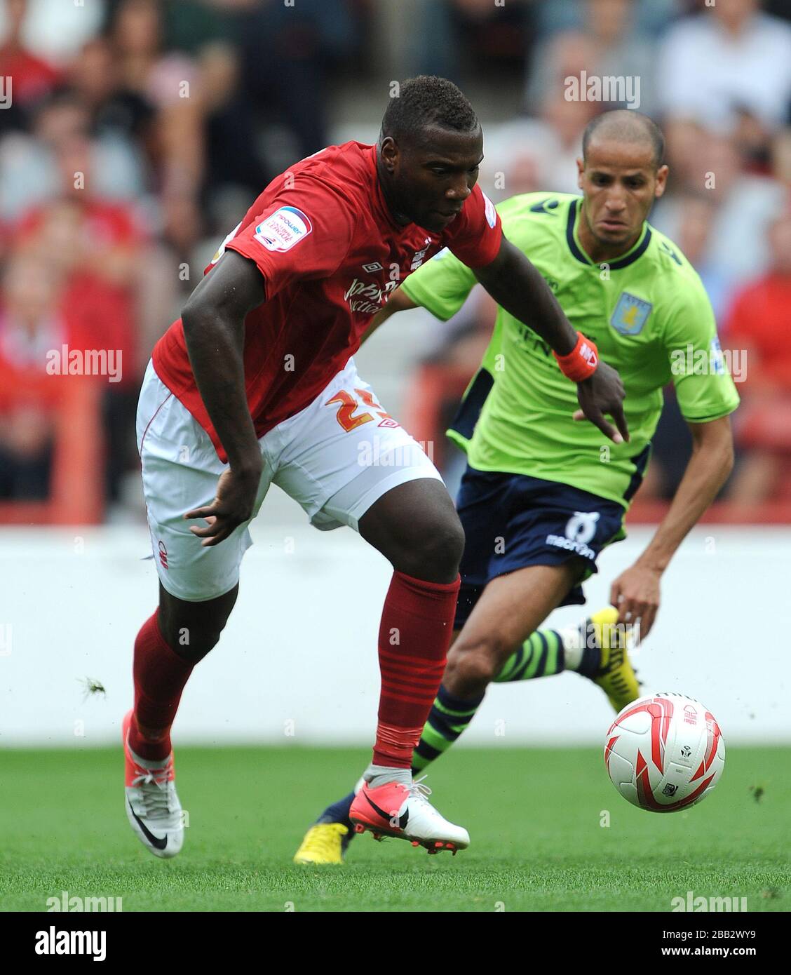 Nottingham Forest's Ishmael Miller (left) and Aston Villa's Karim El ...