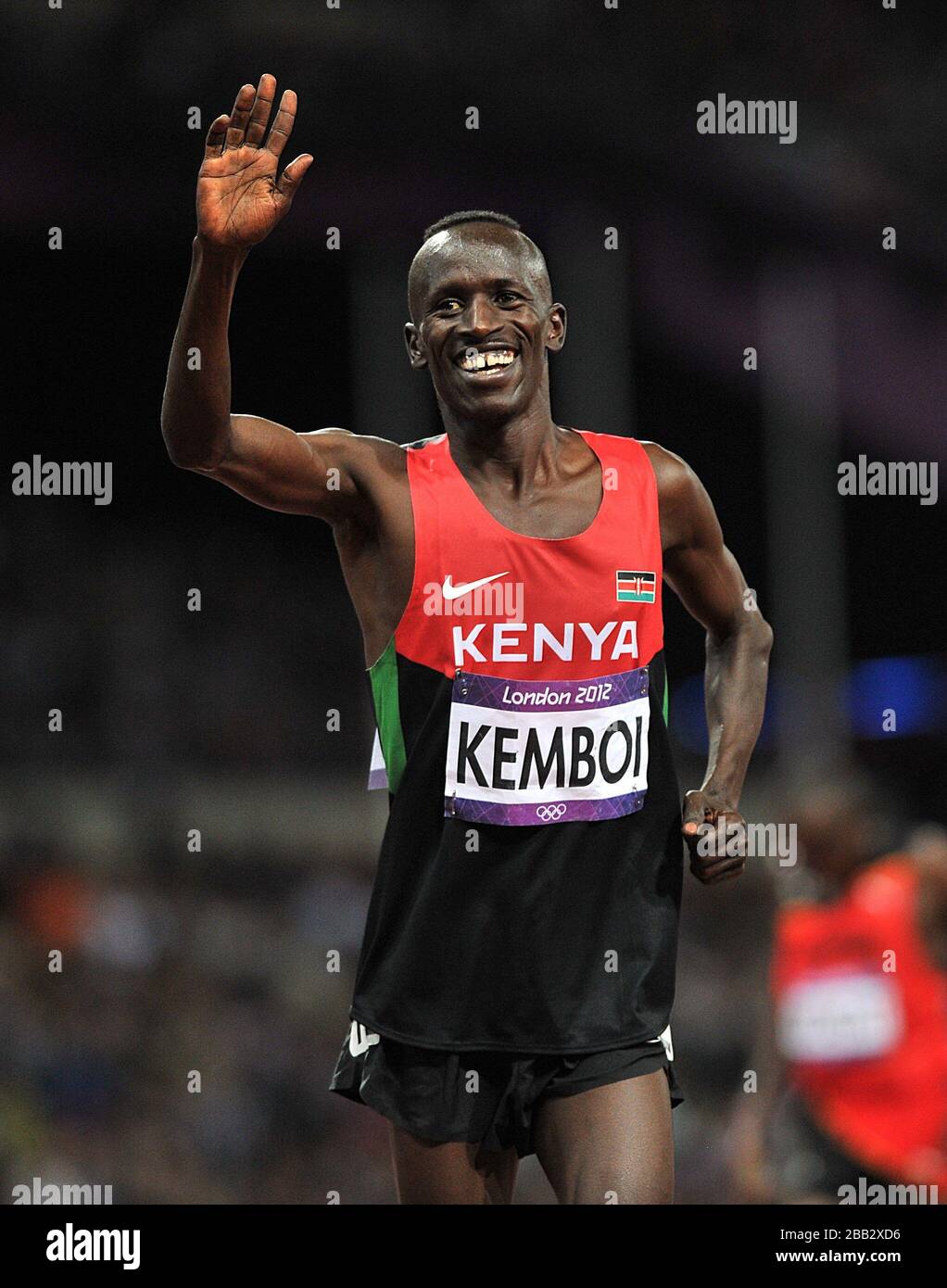 Kenya's Ezekiel Kemboi celebrates winning the Men's 3000m Steeplechase ...