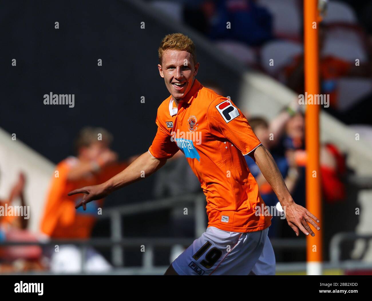 Blackpool's James Caton celebrates scoring the winning goal against ...