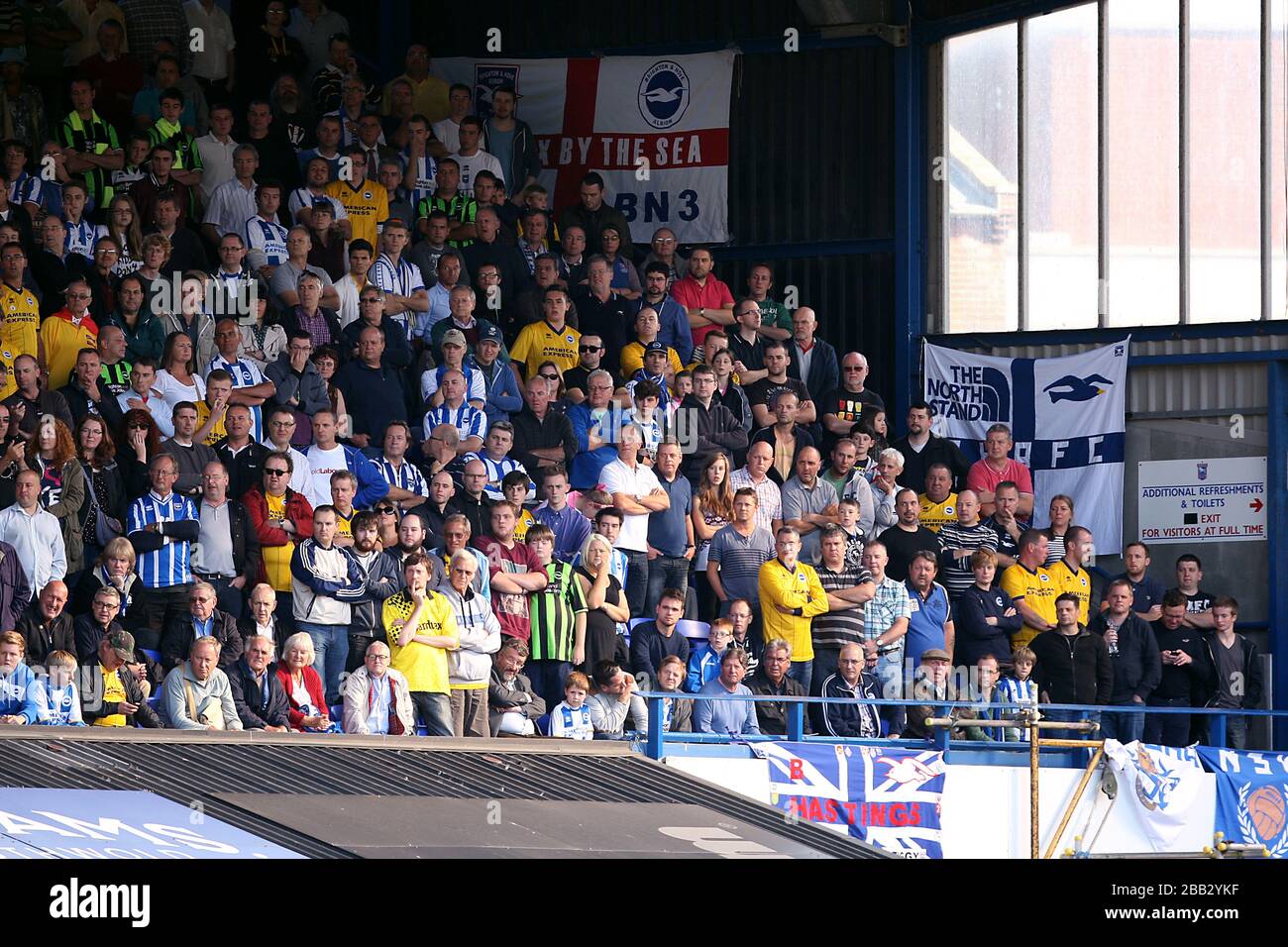 Brighton & Hove Albion fans in the stands Stock Photo - Alamy