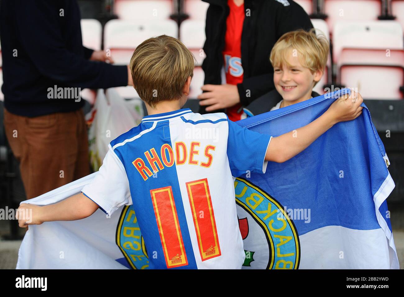 Blackburn Rovers fans in the stands Stock Photo - Alamy