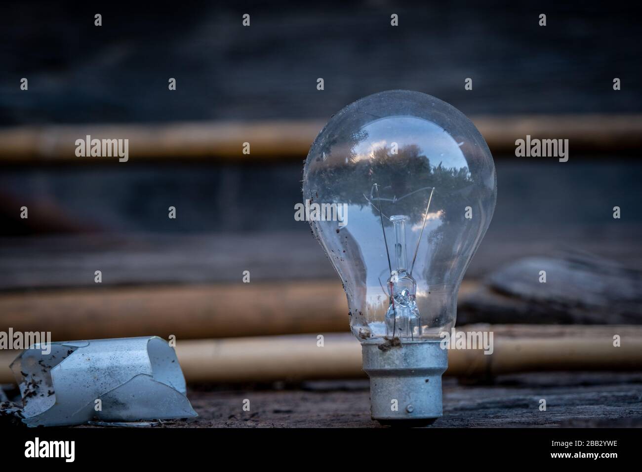 A Dirty Old and unused Light Bulb with blur background Stock Photo - Alamy