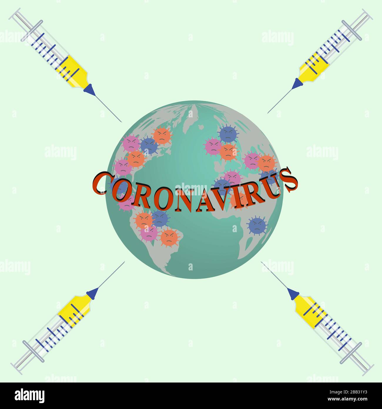 Vector image of coronavirus protection against global infection ...