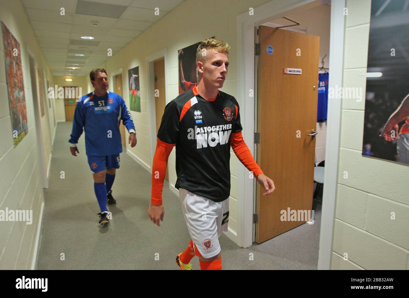 Blackpool's James Caton walks from the changing rooms at Bloomfield ...