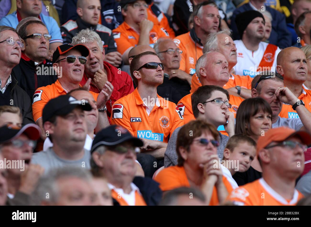 Blackpool fans in the stands Stock Photo - Alamy