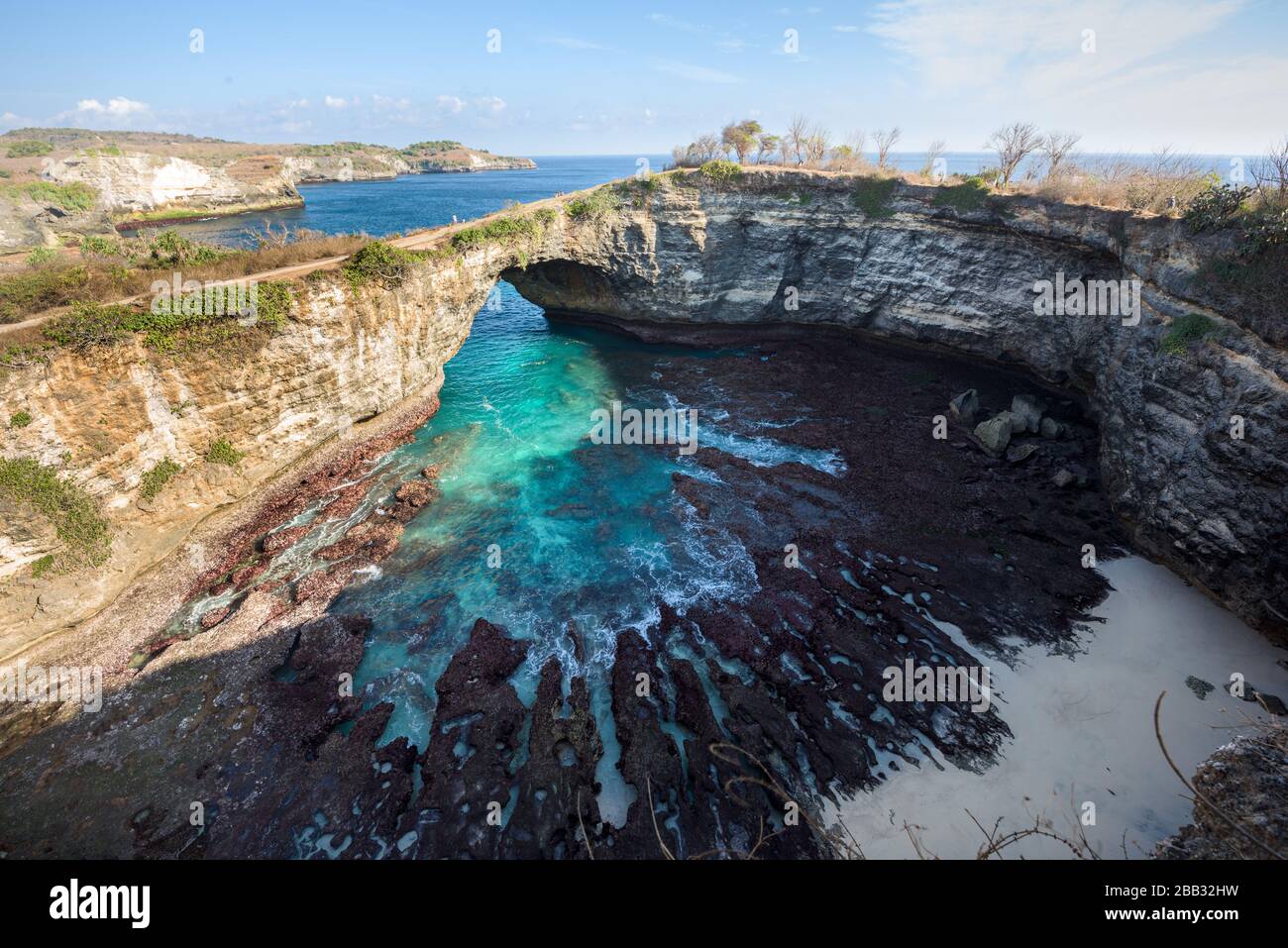 Popular photo spot and tourist destination Broken Beach and cliff, in ...
