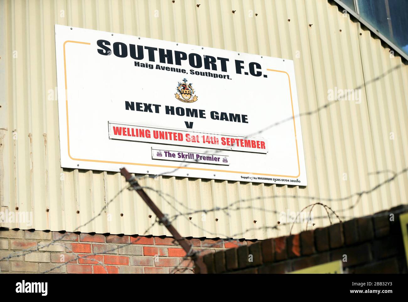 A general view of signage around the ground Stock Photo - Alamy