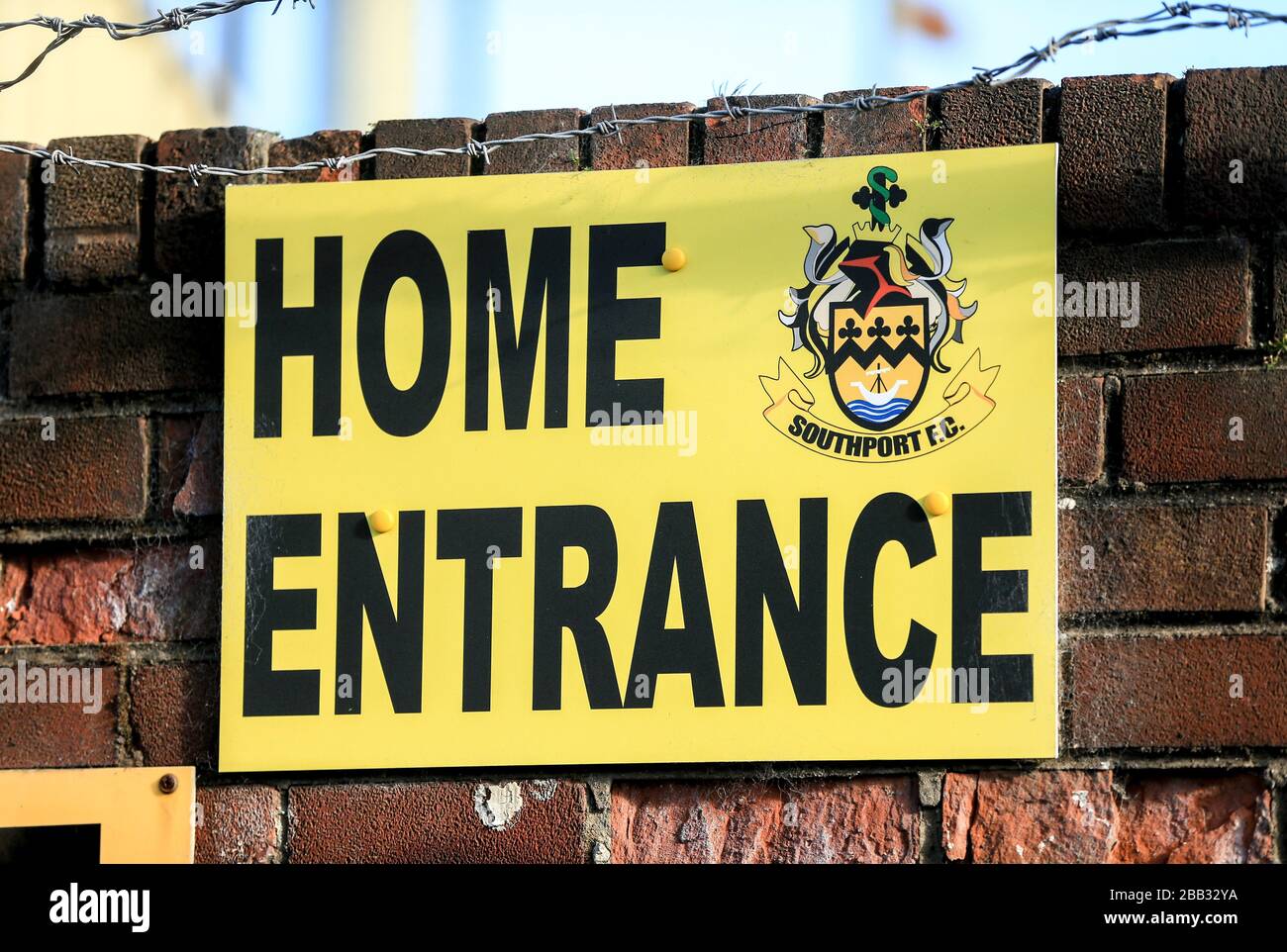 A general view of signage around the ground Stock Photo - Alamy