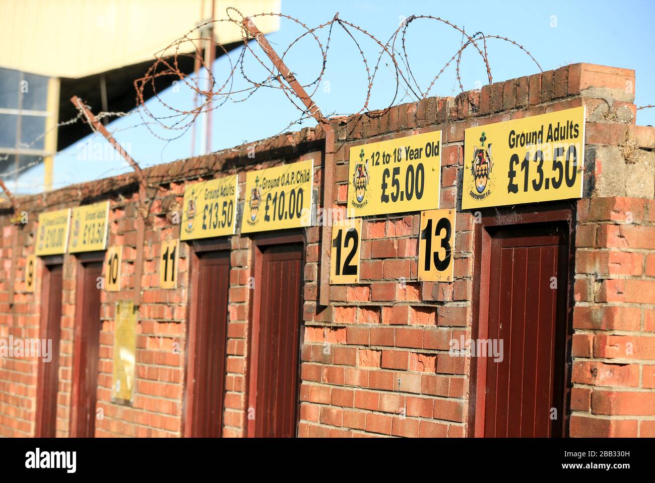 A general view of signage around the ground Stock Photo - Alamy