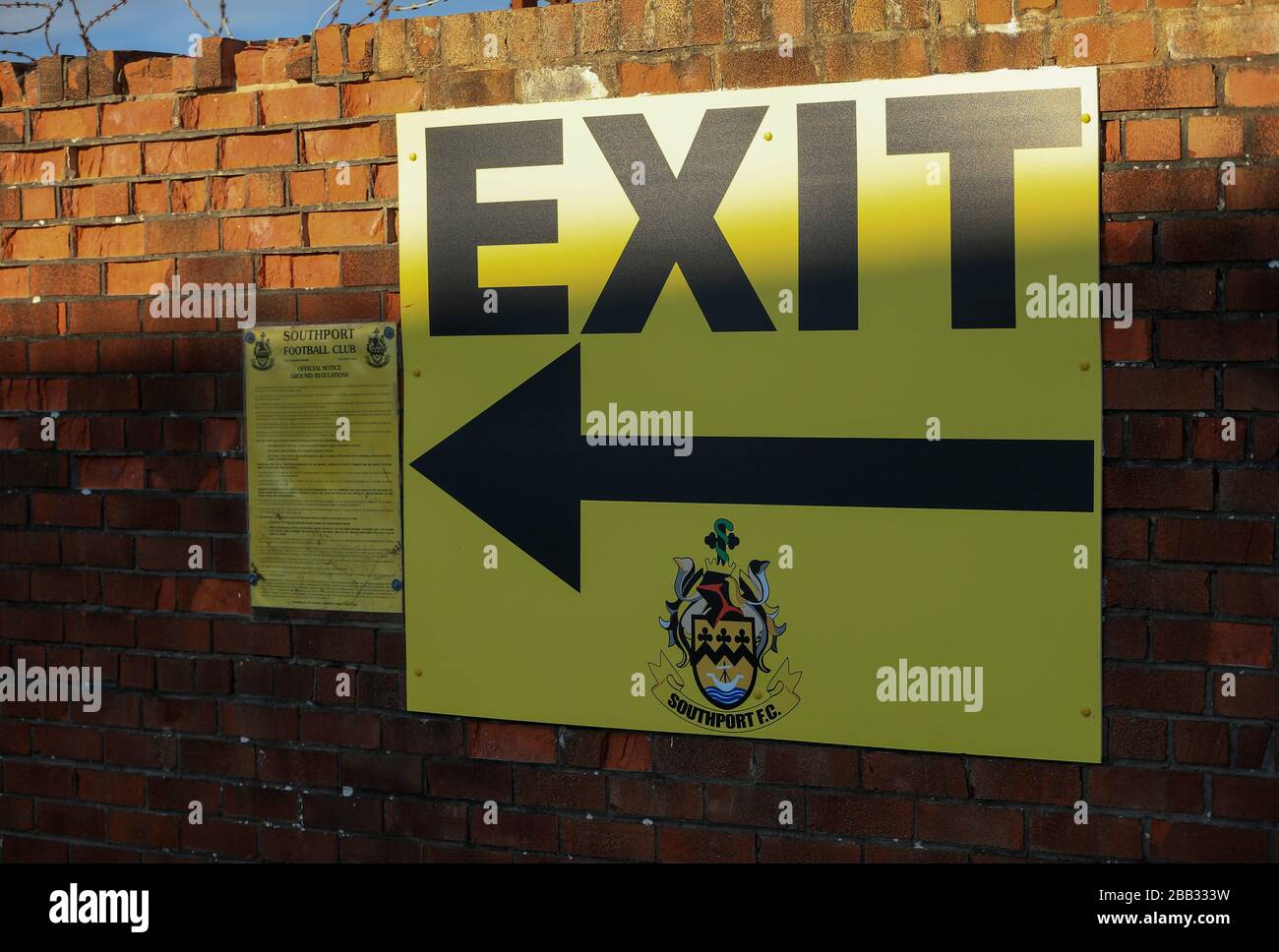 A general view of signage around the ground Stock Photo - Alamy