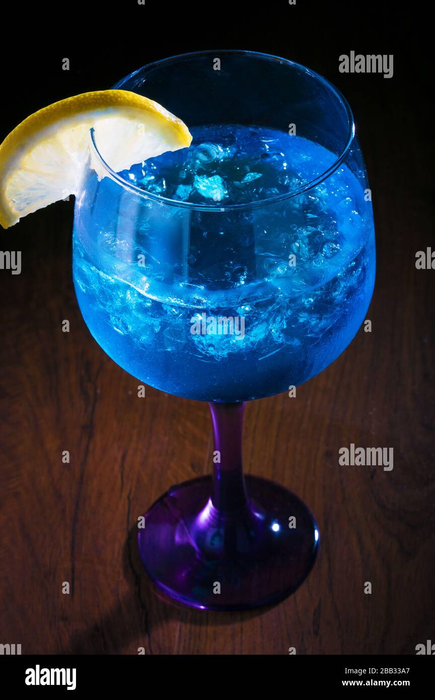 Beautiful cold blue cocktail was photographed in the studio Stock Photo ...