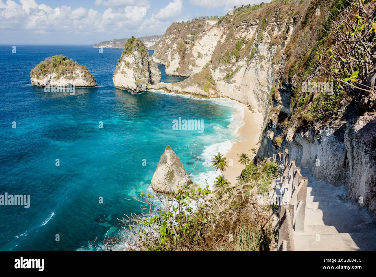Staircase leading to popular photo spot and tourist destination Atuh ...