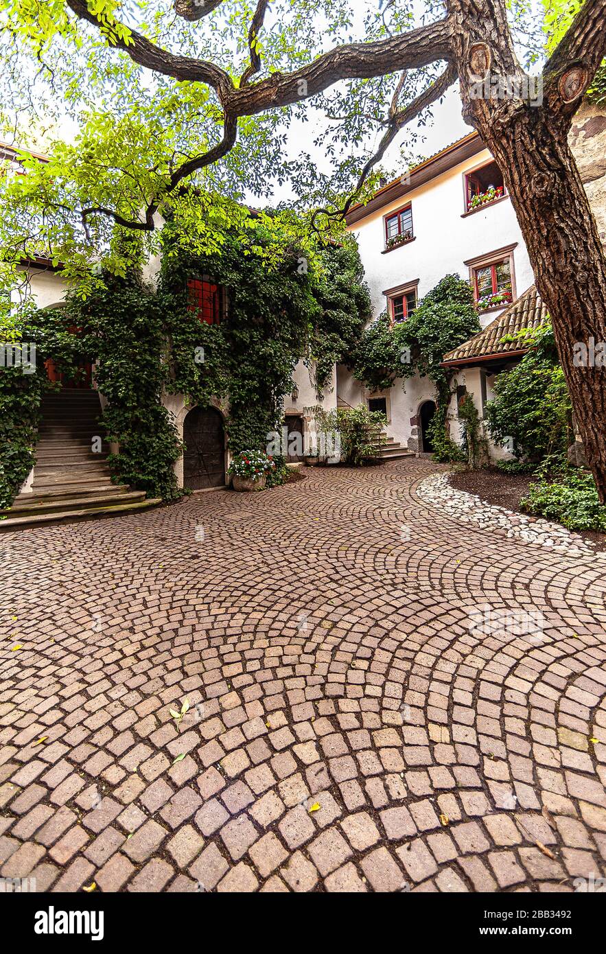 Italy South Tyrol - Merano - Maia Alta - Rubein Castle - courtyard ...
