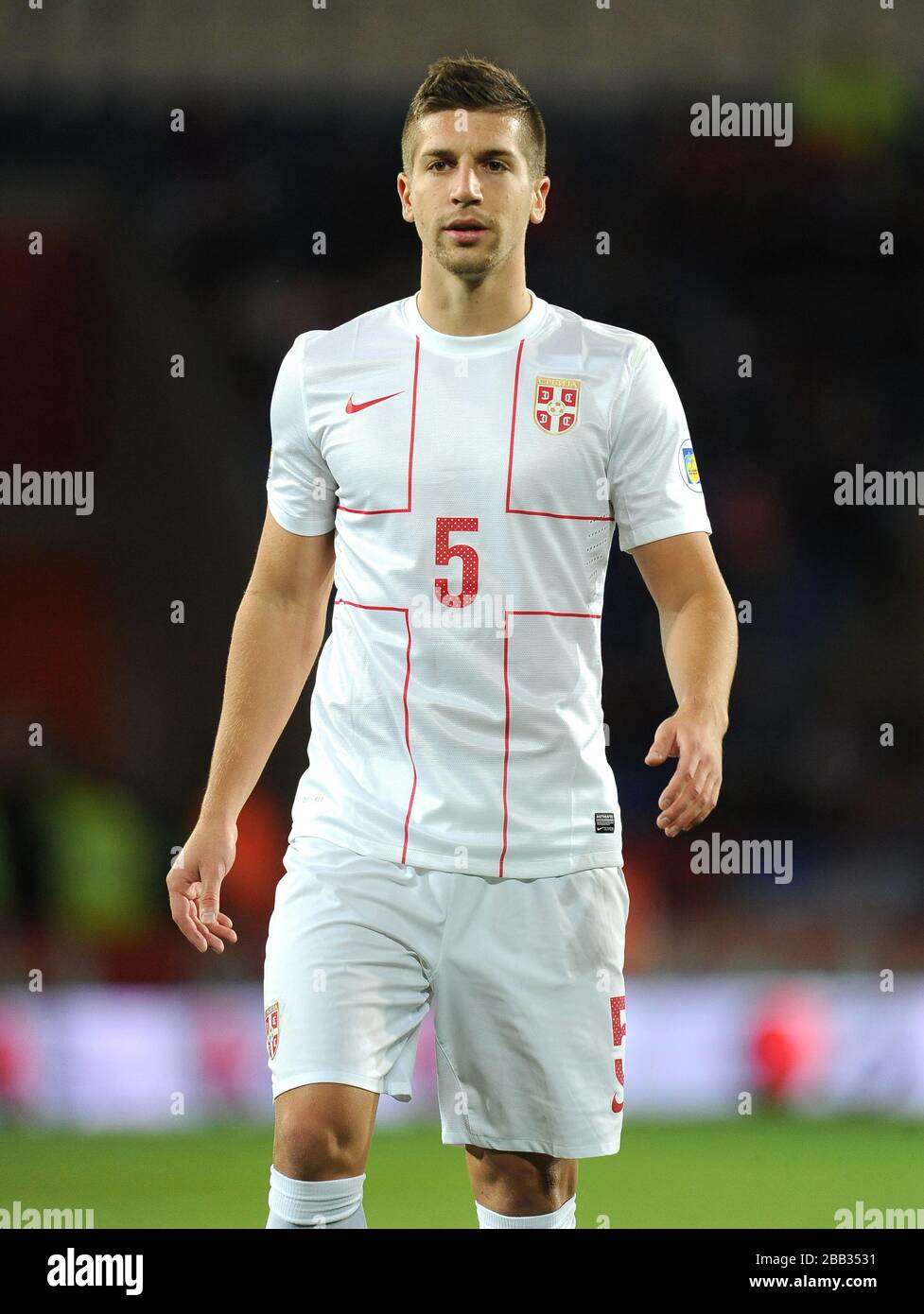 Serbias matija nastasic in action against wales hi-res stock ...