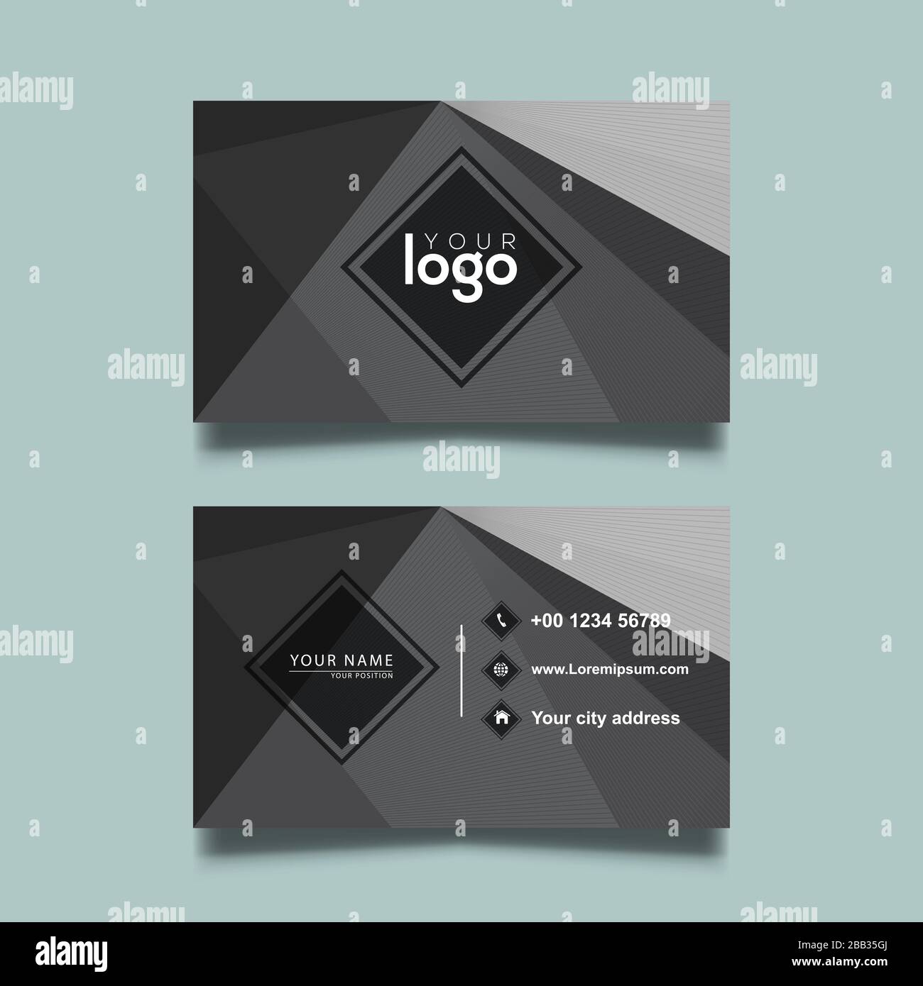 Simple black business card template Stock Vector Image & Art - Alamy