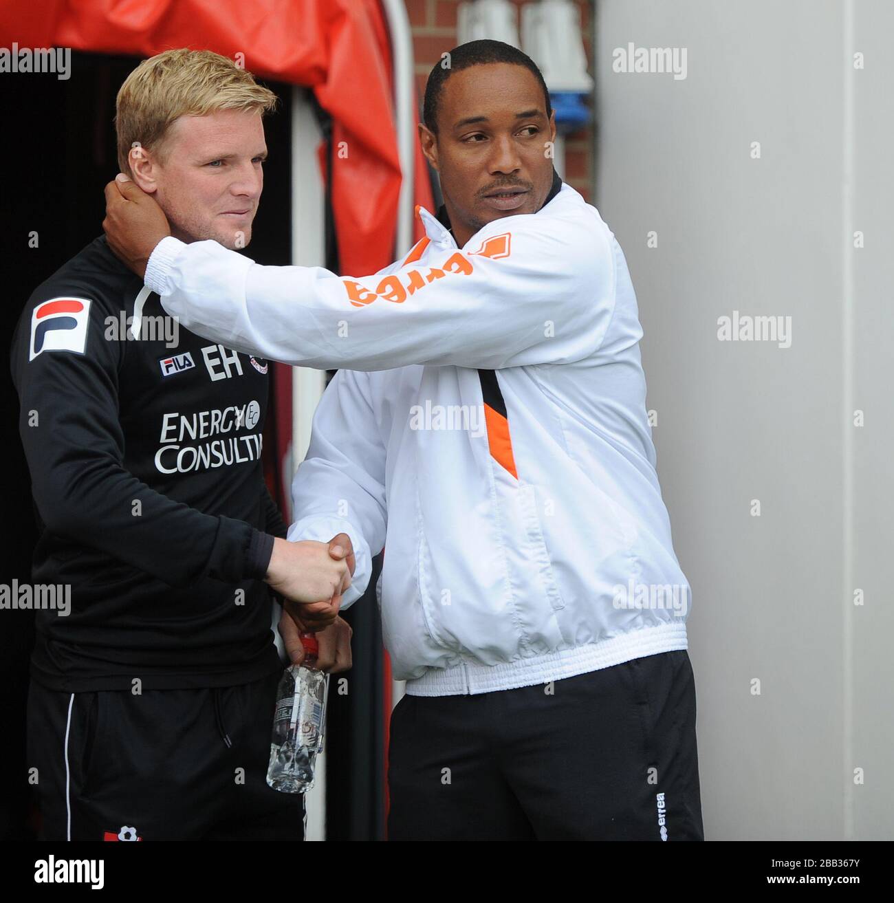 AFC Bournemouth's manager Eddie Howe (left) and Blackpool's manager ...