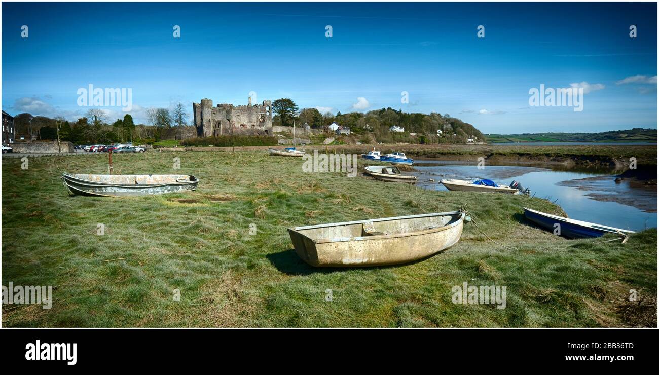 Laugharne village wales hi-res stock photography and images - Alamy