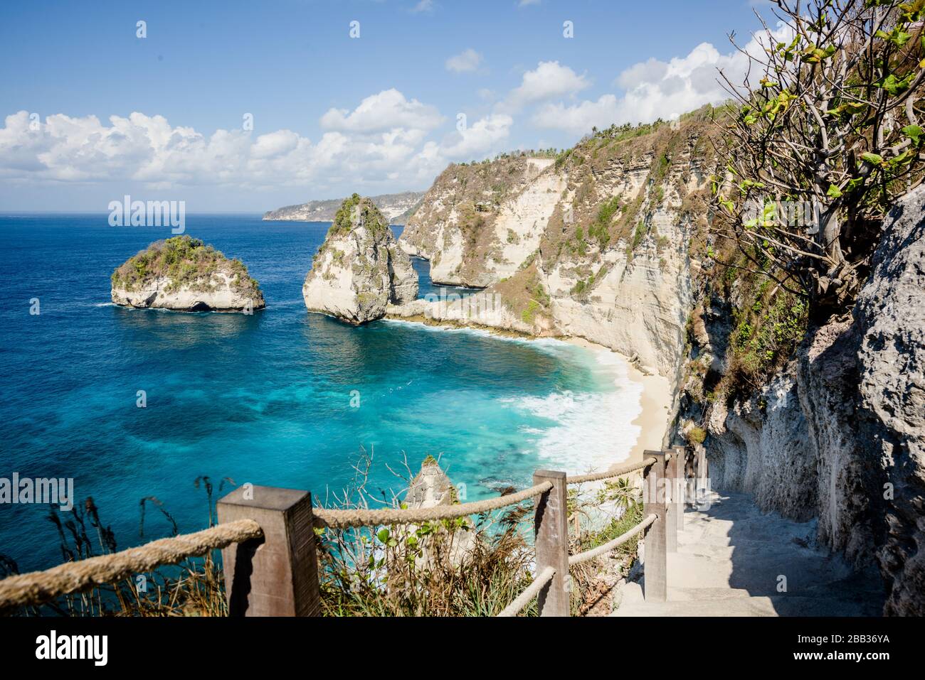 Staircase leading to popular photo spot and tourist destination Atuh ...