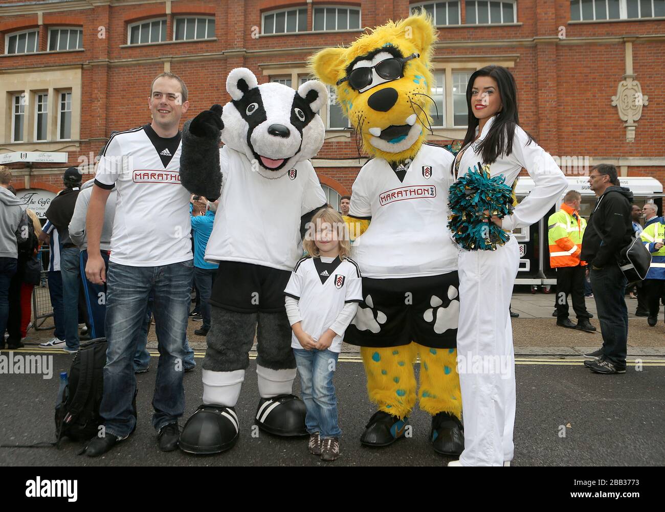 Fulham mascot Billy the Badger and Jacksonville Jaguars' mascot Jackson ...